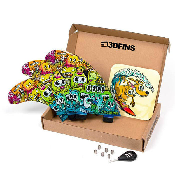 3D Fins Monsters FCS1 FCS2 Futures Thruster Surfboard Fins Set Medium ...
