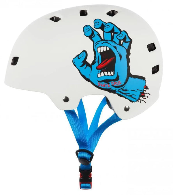 Bullet X Santa Cruz Skate Helmet Classic Screaming Hand Matt White ...