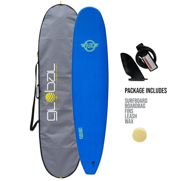 Surfworx Ribeye Blue Longboard Soft Surfboard 9ft 0 Starter Package ...