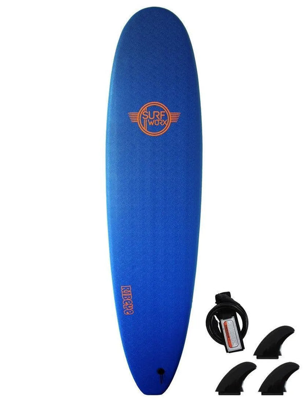 Surfworx Ribeye Mini Mal soft surfboard 7ft 0 - Navy 7'0 Foot – Bob ...